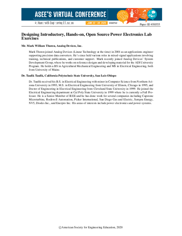 (PDF) Designing Introductory, Hands-on, Open Source Power Electronics ...