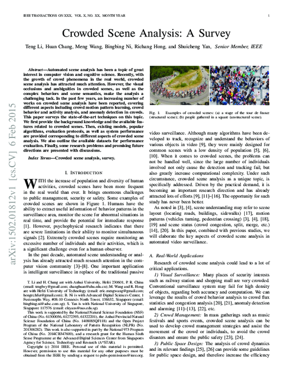 (PDF) Crowded Scene Analysis: A Survey