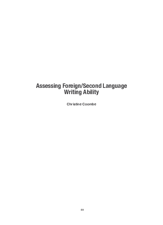 (PDF) Assessing foreign/second language writing ability