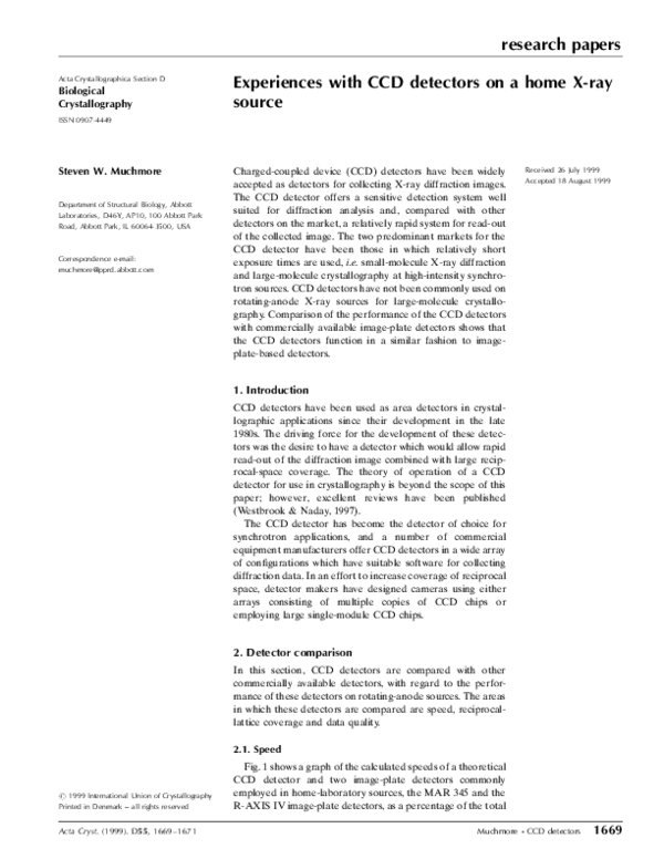 (PDF) CCD Detectors in Home X-ray Diffraction Analysis