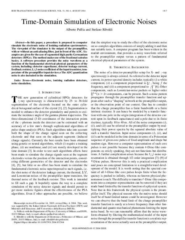 (PDF) Time-domain Simulation of electronic noises