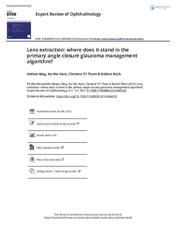 (PDF) Lens extraction: where does it stand in the primary angle closure ...
