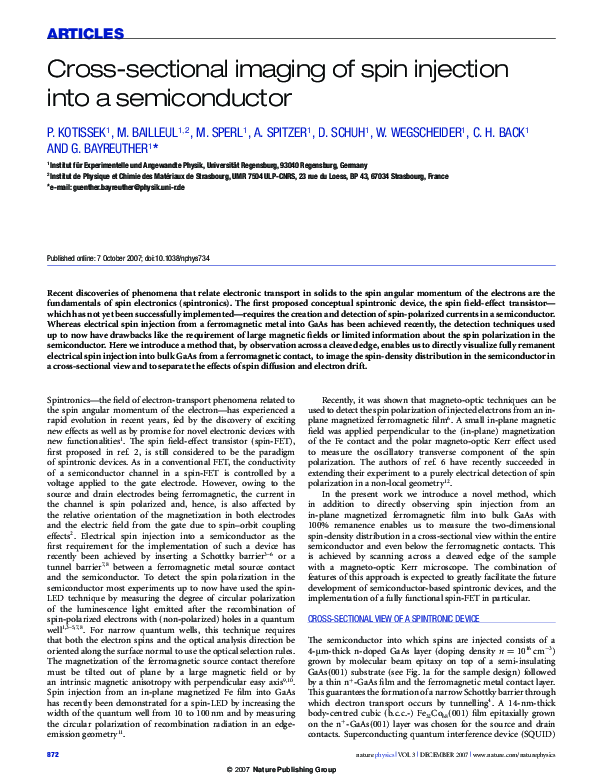 (PDF) Cross-sectional imaging of spin injection into a semiconductor