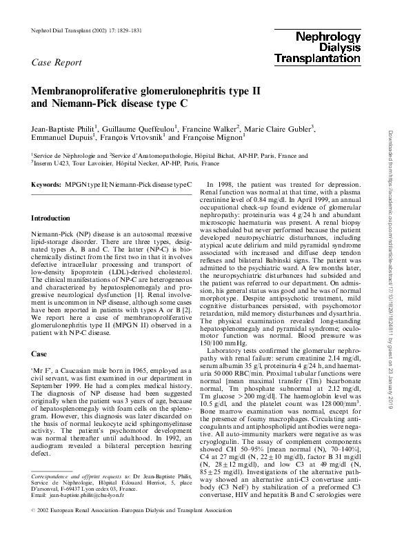 (PDF) Membranoproliferative Glomerulonephritis, Type II ...