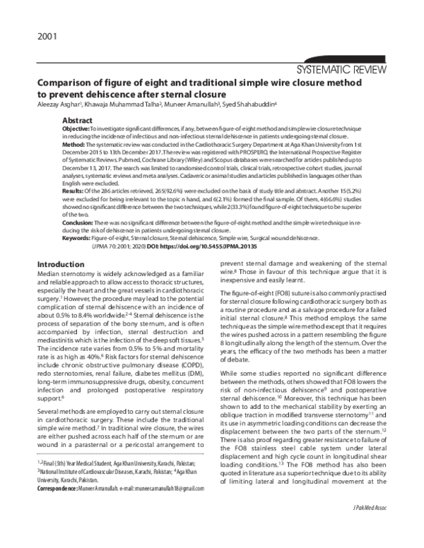 (PDF) Comparison of figure of eight and traditional simple wire closure ...