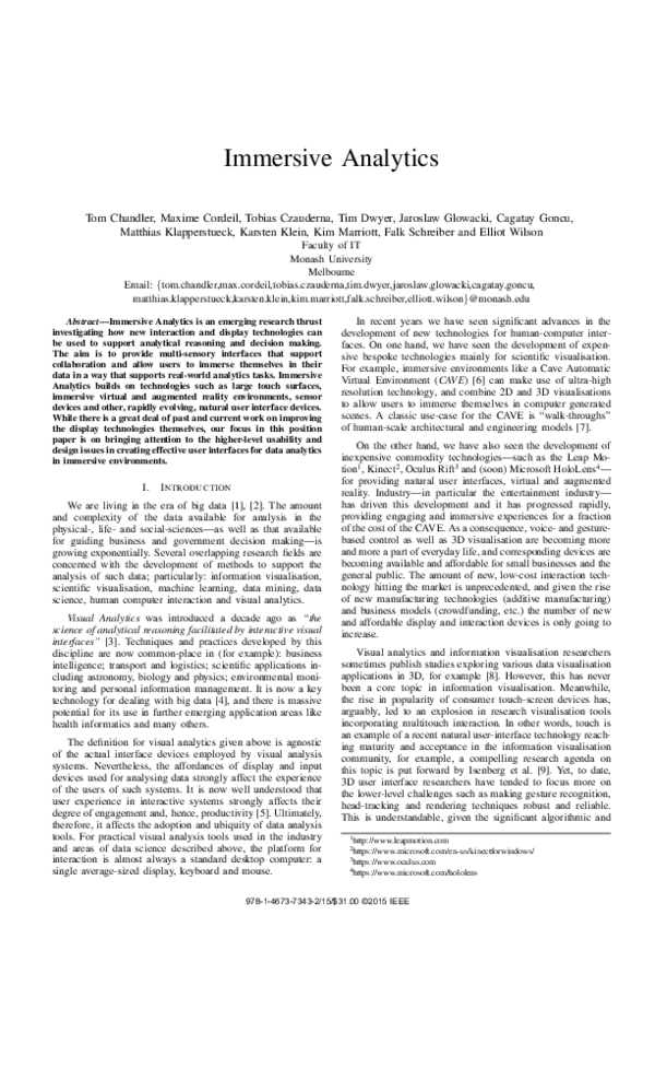 (PDF) Immersive Analytics