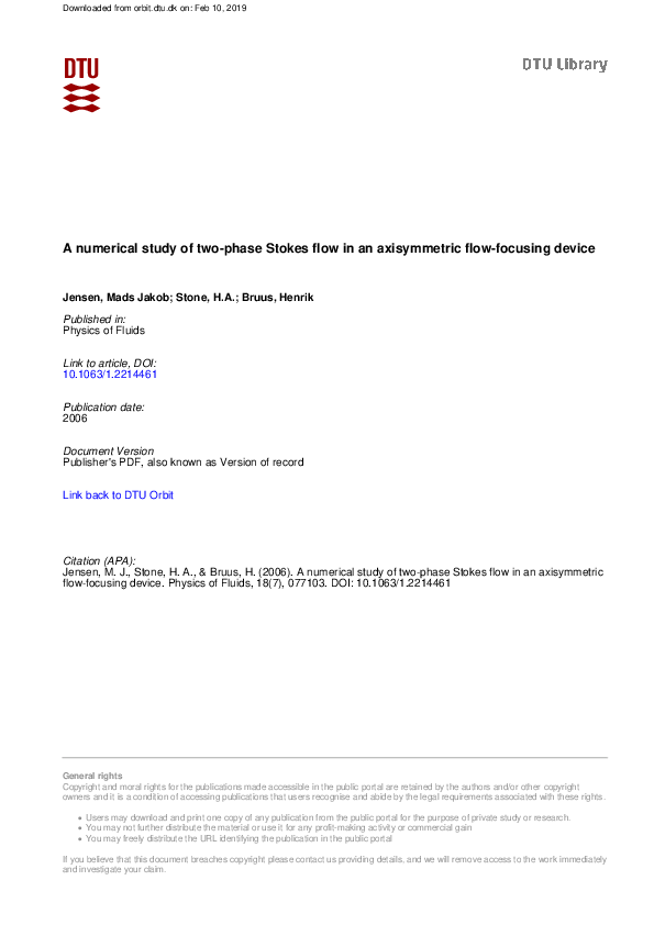 (PDF) A numerical study of two-phase Stokes flow in an axisymmetric ...
