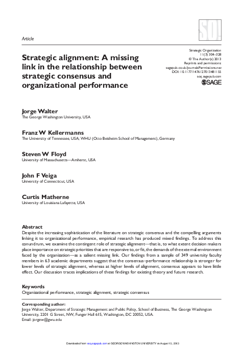 (PDF) Strategic alignment: A missing link in the relationship between ...