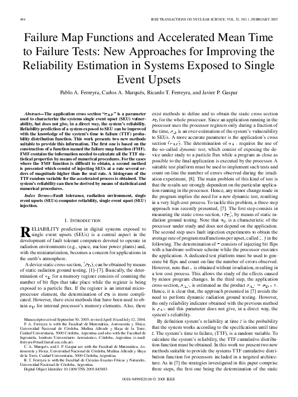 (PDF) Failure map functions and accelerated mean time to failure tests ...
