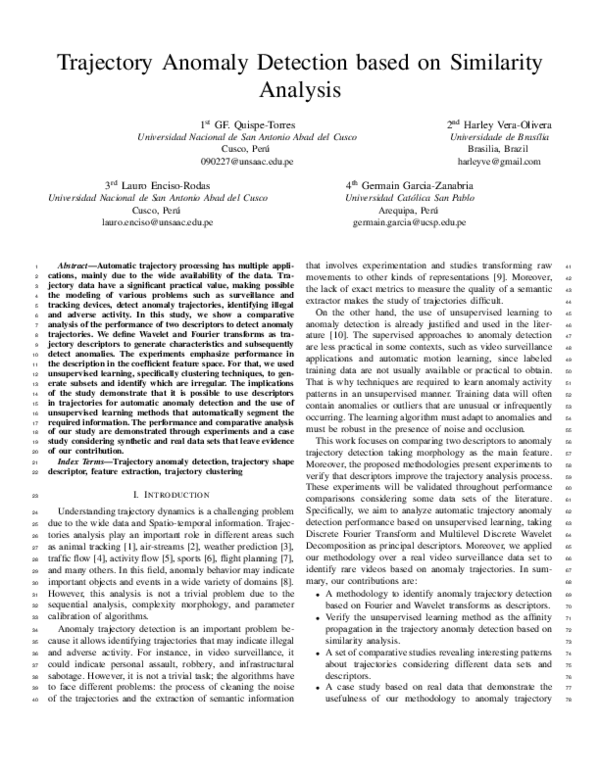 (PDF) Trajectory Anomaly Detection based on Similarity Analysis