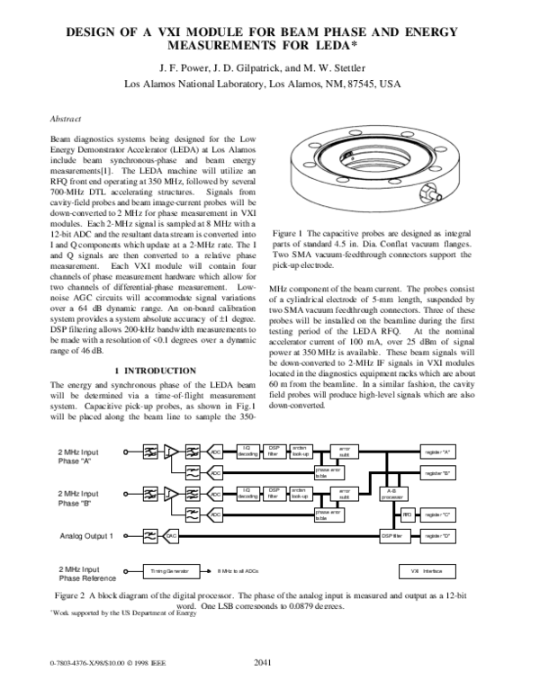 (PDF) Design of a VXI module for beam phase and energy measurements for ...