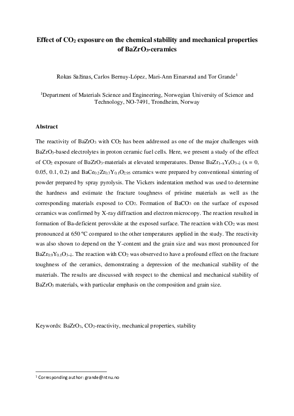 (PDF) Effect of CO2Exposure on the Chemical Stability and Mechanical ...