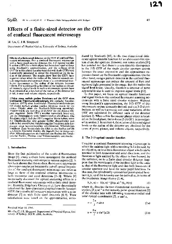 (PDF) Effects of a finite-sized detector on the OTF of confocal ...