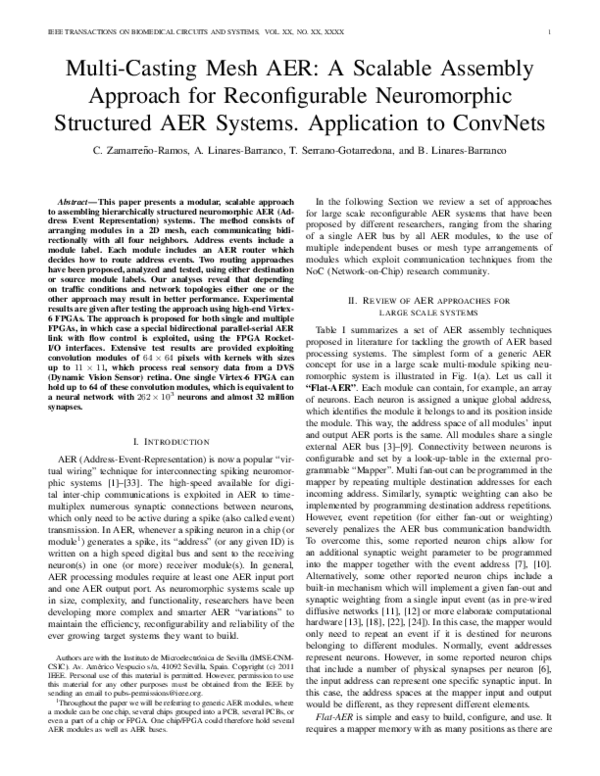 (PDF) Multicasting Mesh AER: A Scalable Assembly Approach for Reconfigurable Neuromorphic ...