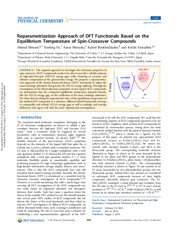 Pdf Reparametrization Approach Of Dft Functionals Based On The