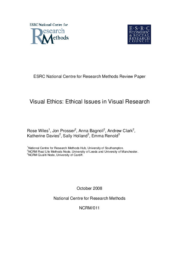 (PDF) Visual Ethics: Ethical Issues In Visual Research