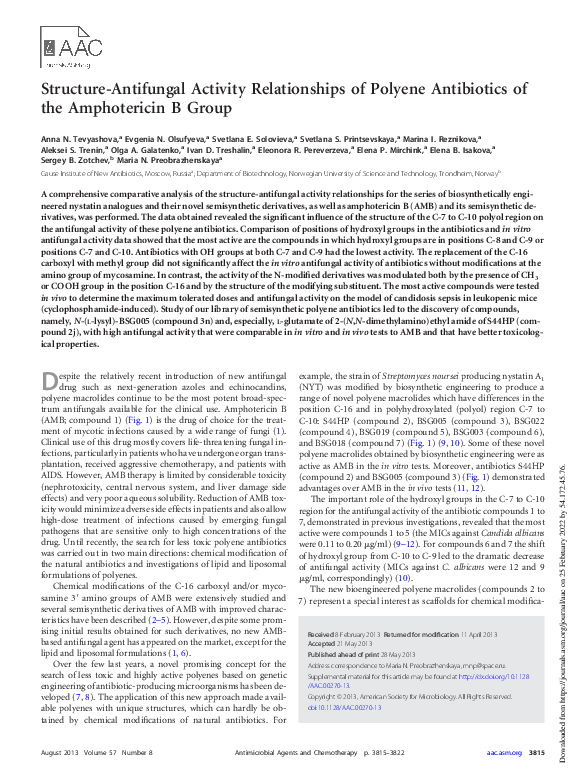 (PDF) Structure-Antifungal Activity Relationships of Polyene ...
