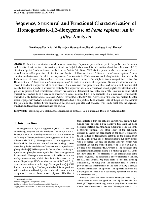 (PDF) Sequence, Structural and Functional Characterization of ...