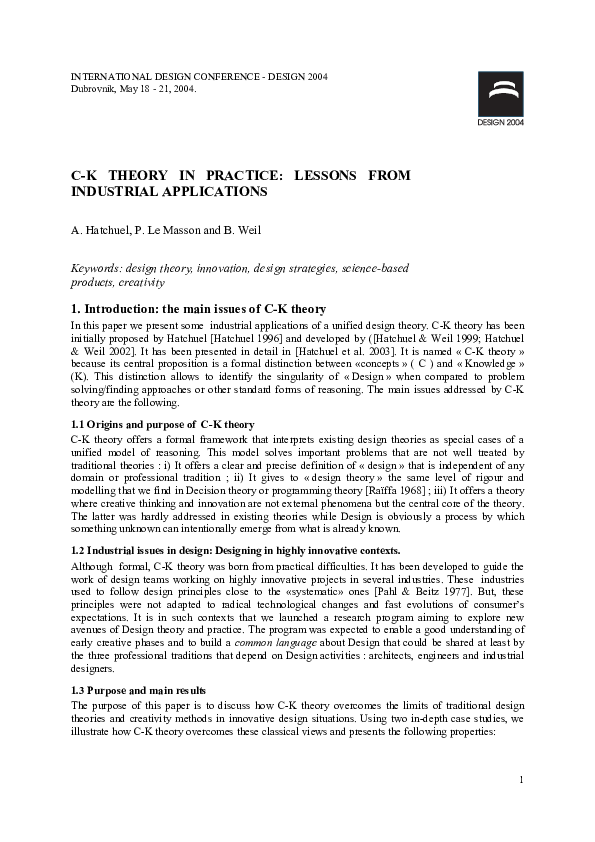 (PDF) CK theory in practice: Lessons from industrial applications