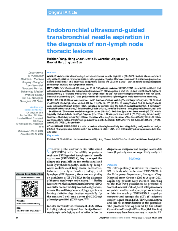 (PDF) Endobronchial Ultrasound-guided Transbronchial Needle Aspiration ...