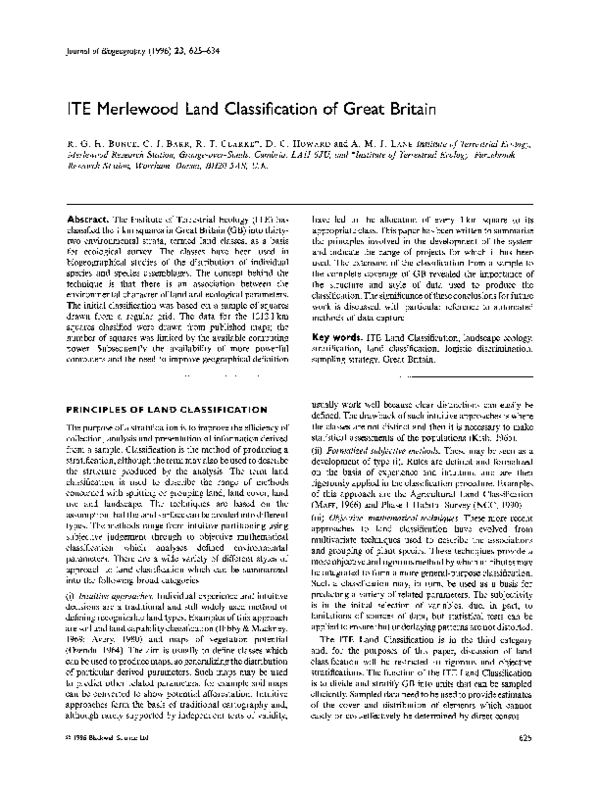 (PDF) ITE Merlewood Land Classification of Great Britain