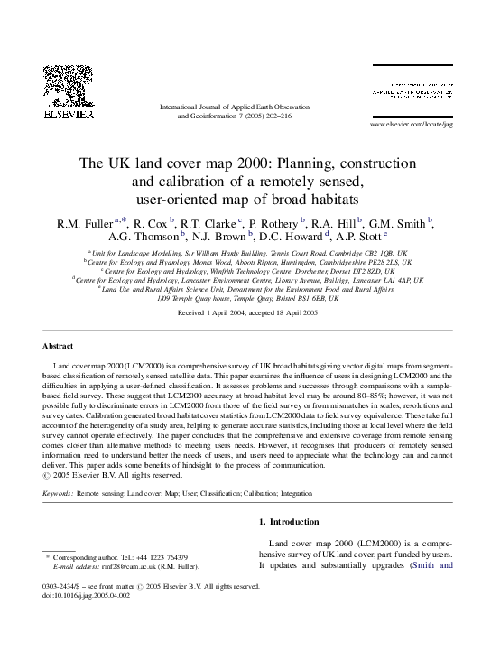 (PDF) The UK land cover map 2000: Planning, construction and ...