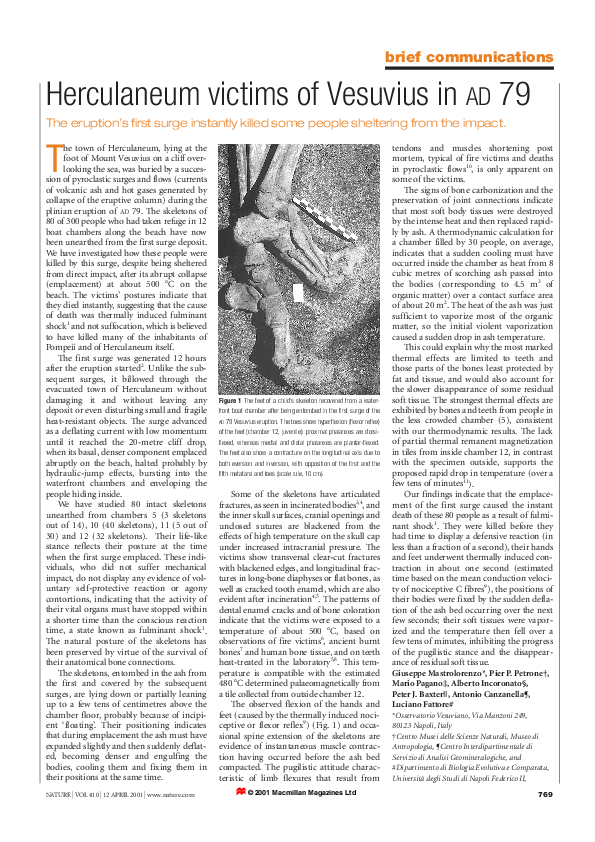 (PDF) Herculaneum victims of Vesuvius in ad 79 | Pier Paolo PETRONE ...