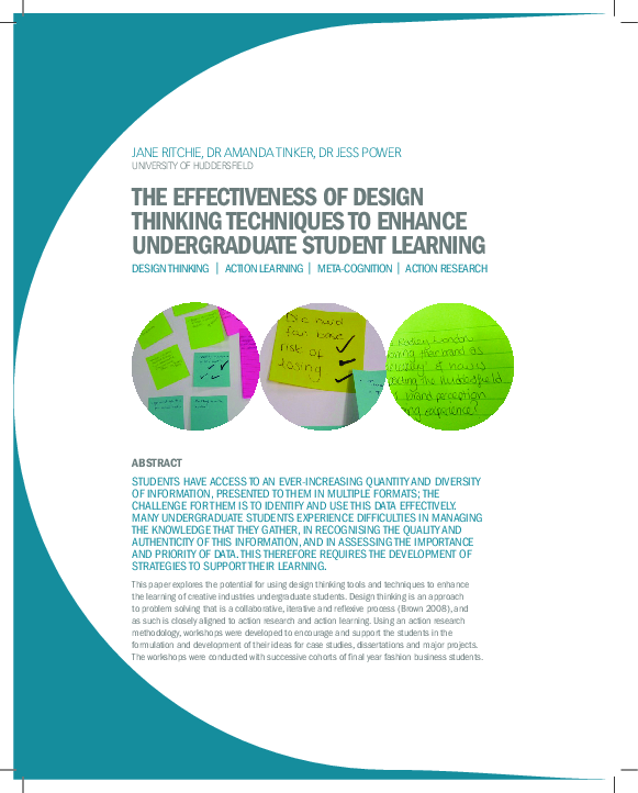 (PDF) The Effectiveness of Design Thinking Techniques to Enhance ...