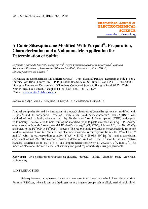 (PDF) A Cubic Silsesquioxane Modified With Purpald (R) : Preparation ...
