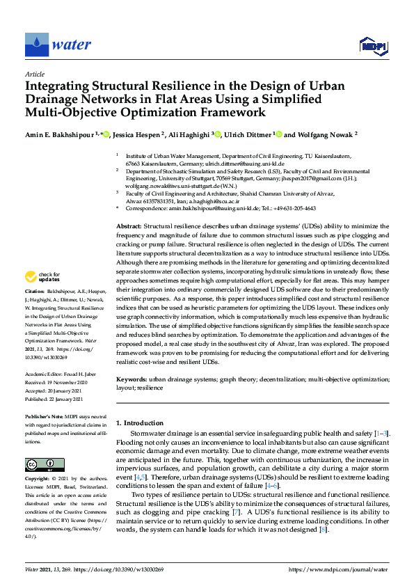 (PDF) Integrating Structural Resilience in the Design of Urban Drainage ...