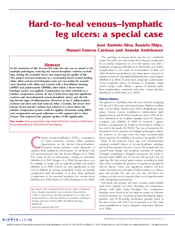 (PDF) Hard-to-heal venous-lymphatic leg ulcers: a special case