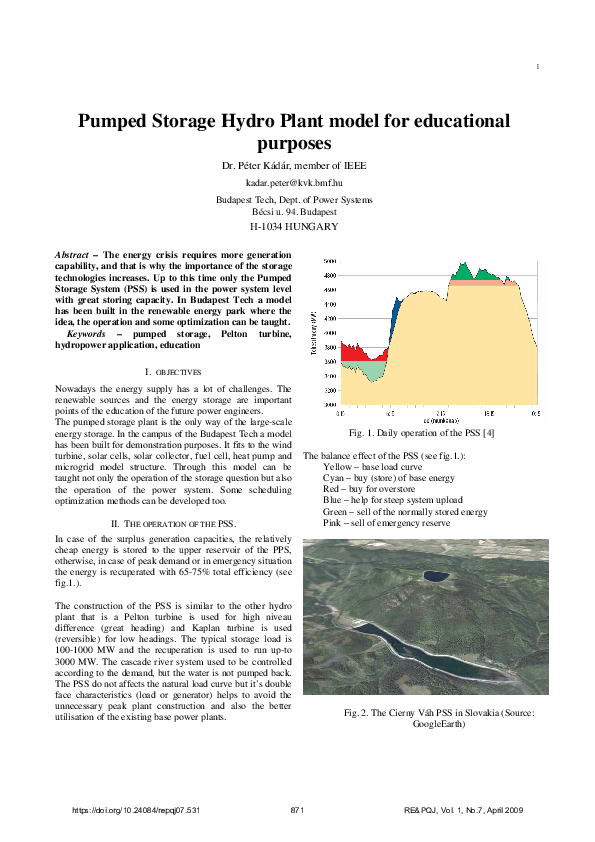 (PDF) Pumped storage hydro plant model for educational purpose