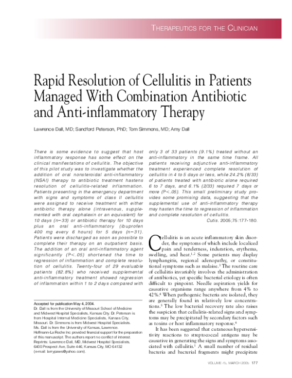(PDF) Rapid resolution of cellulitis in patients managed with ...