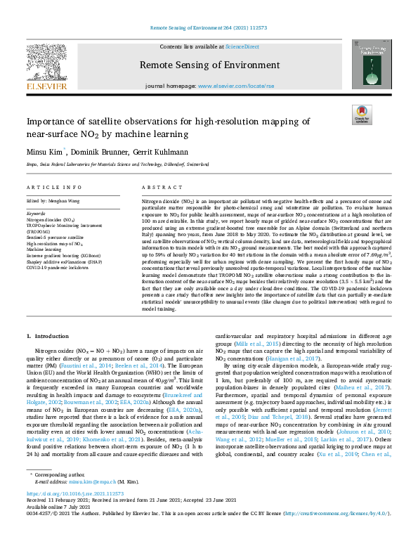 (PDF) Importance of satellite observations for high-resolution mapping ...