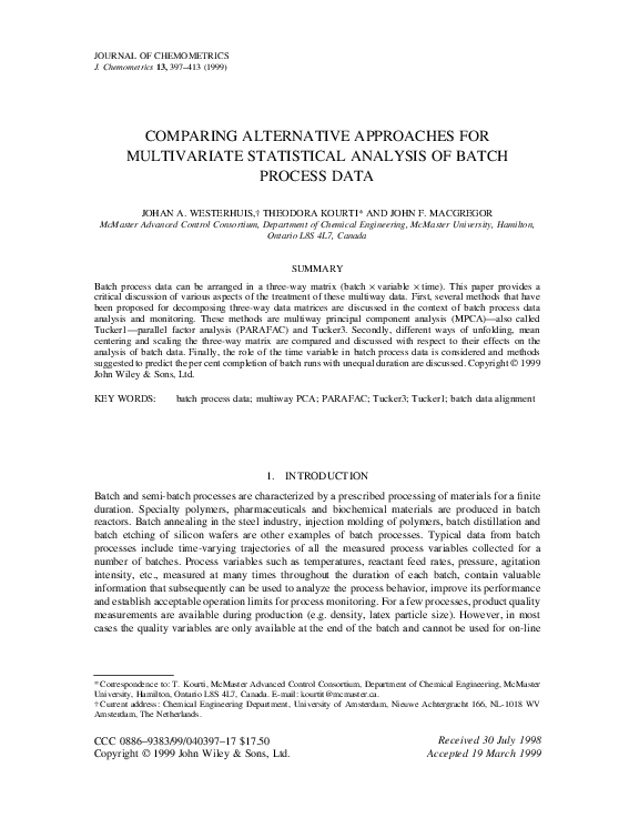 (PDF) Comparing alternative approaches for multivariate statistical ...