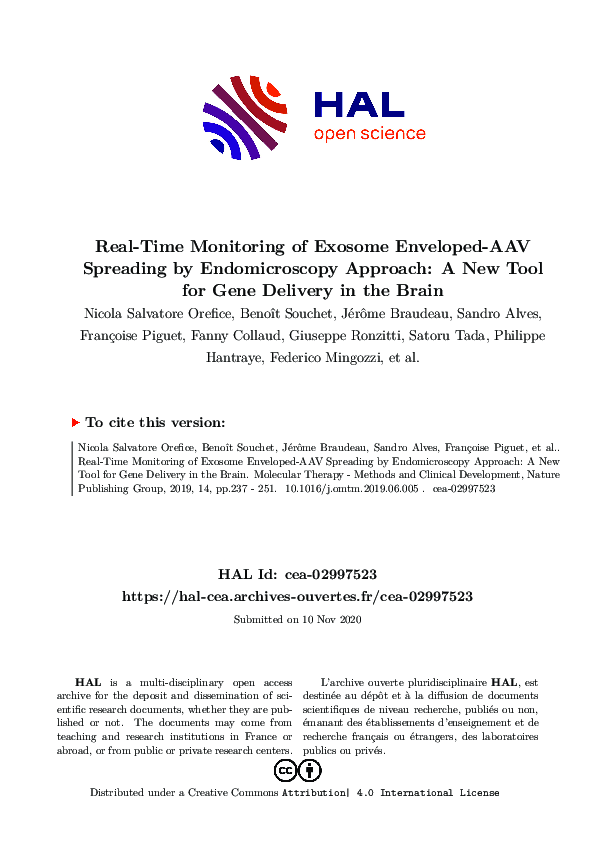 (PDF) Real-time monitoring of exosome enveloped-AAV spreading by ...