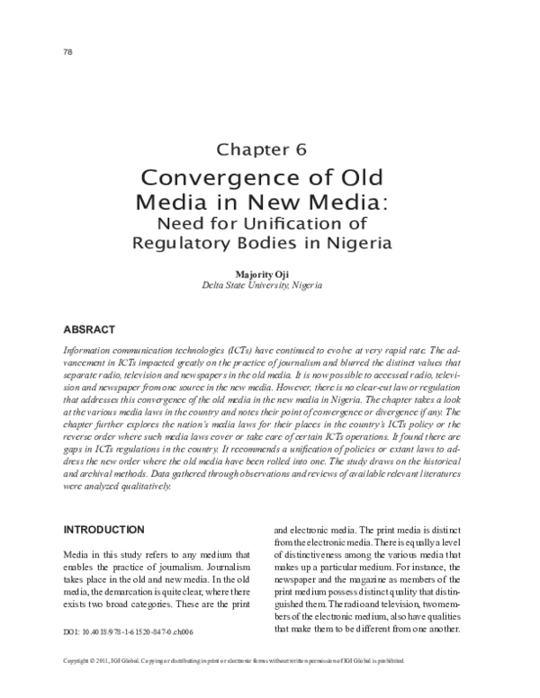 (PDF) Convergence of Old Media in New Media