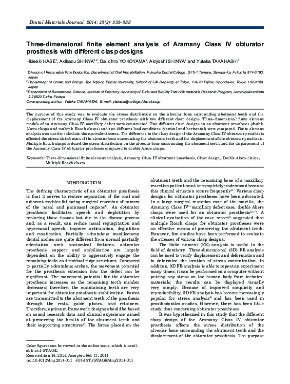 (PDF) Three-dimensional finite element analysis of Aramany Class IV ...