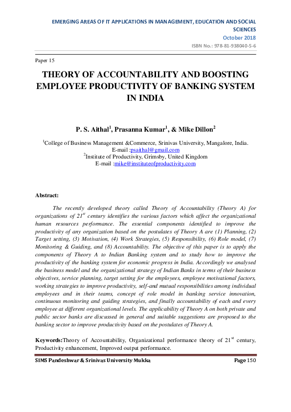 (PDF) Theory of Accountability and Boosting Employee Productivity of ...