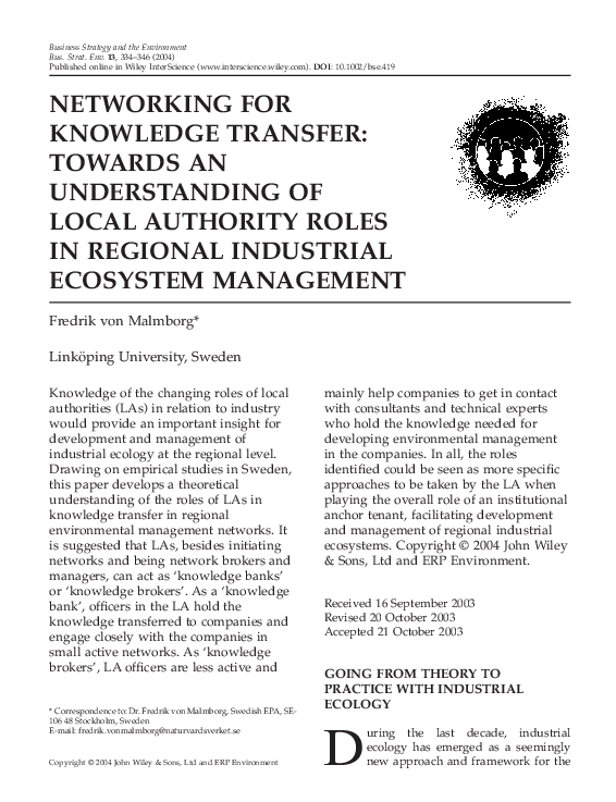 (PDF) Networking for knowledge transfer: towards an understanding of ...