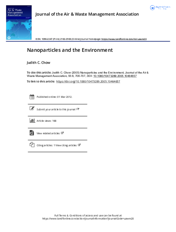 (PDF) Nanoparticles and the environment | Michael Hochella - Academia.edu