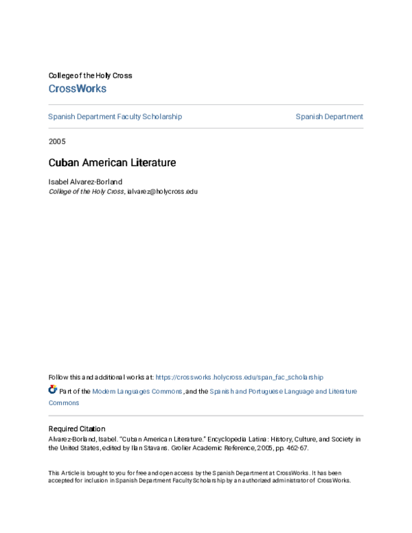(PDF) Cuban American Literature