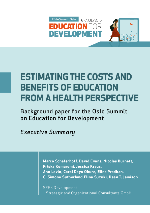 (PDF) EDUCATION FOR DEVELOPMENT Background paper for the Oslo Summit on ...