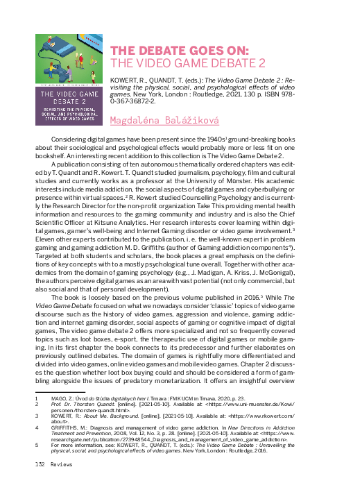 (PDF) The Debate Goes On: The Video Game Debate 2 review