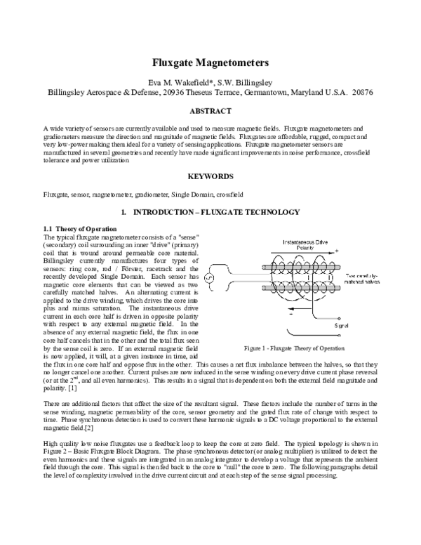 (PDF) Fluxgate magnetometers