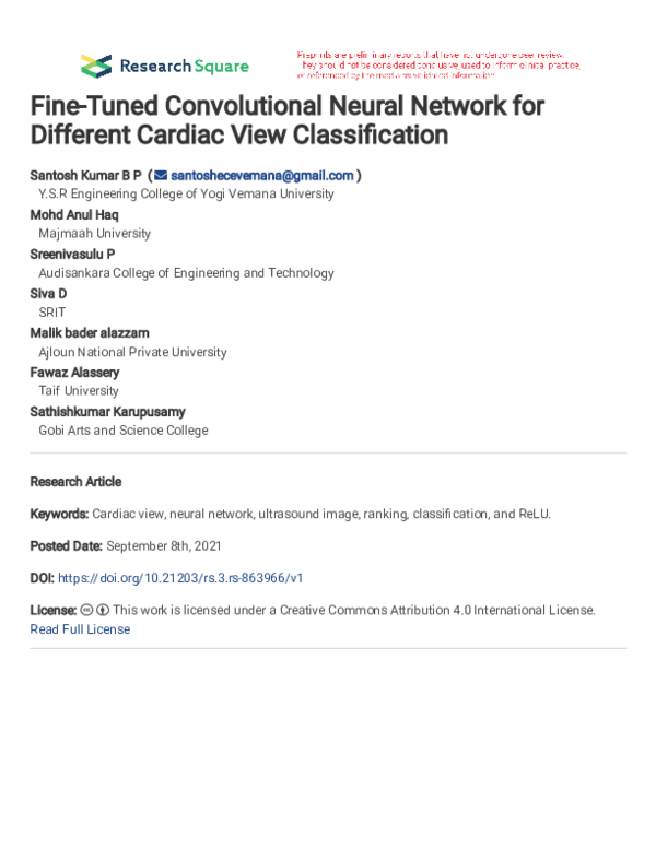 (PDF) Fine-Tuned Convolutional Neural Network for Different Cardiac View Classification