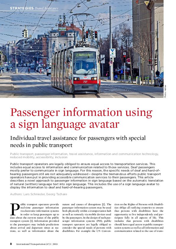 (PDF) Passenger information using a sign language avatar - Individual ...