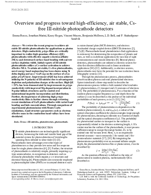 (PDF) Overview and progress toward high-efficiency, air stable, Cs-free ...