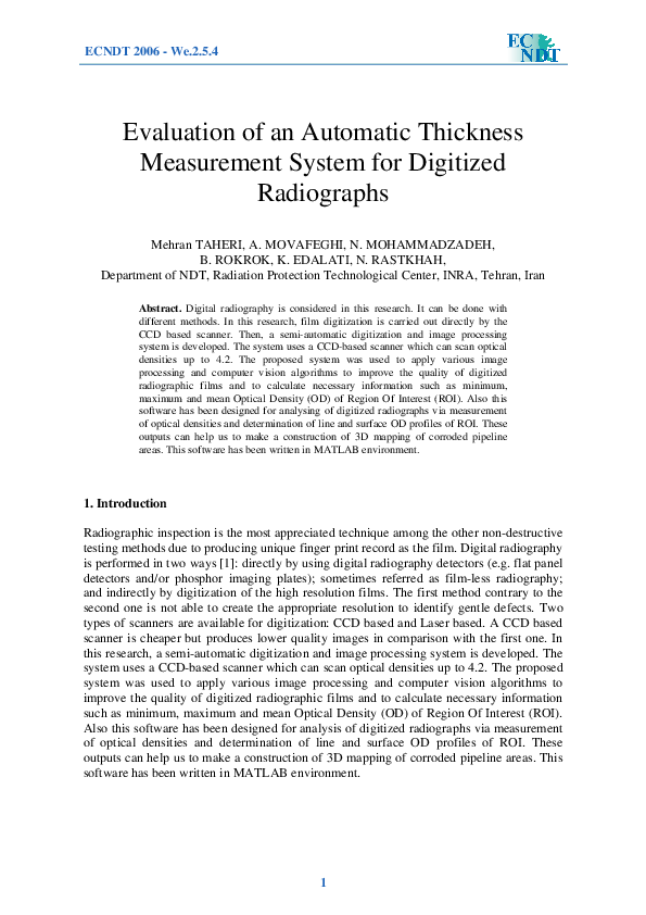 (PDF) Evaluation of an Automatic Thickness Measurement System for ...