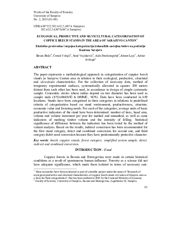 (PDF) Ecological, Productive and Silvicultural Categorisation of ...